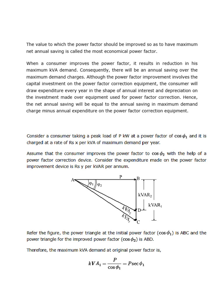 Most Economical Power Factor Explained | PDF