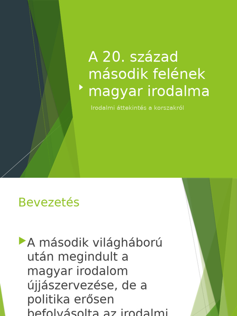 20 Szazadi Magyar Irodalom | PDF
