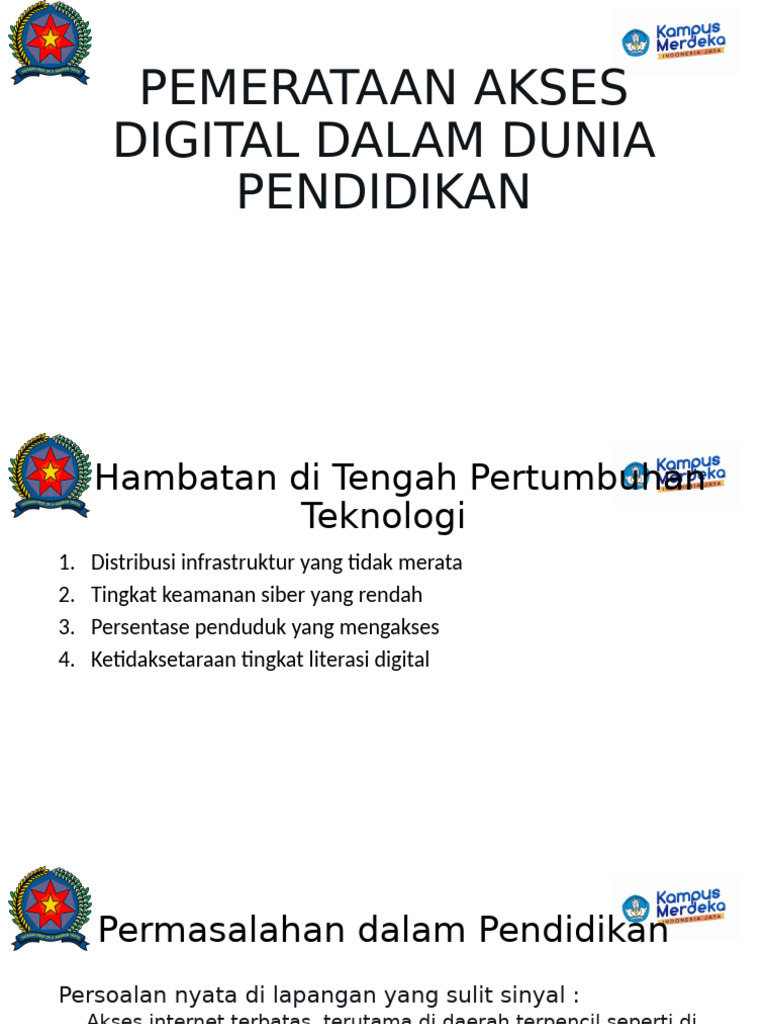 PEMERATAAN AKSES DIGITAL DALAM DUNIA PENDIDIKAN | PDF