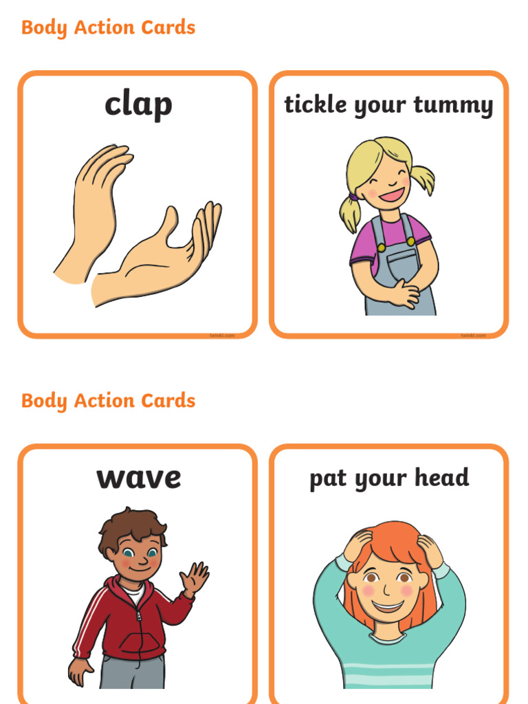 Body Action Cards: Tickle Your Tummy | PDF