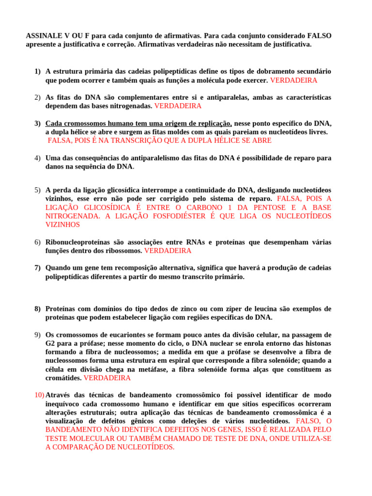 Provas Passadas de Genética | PDF | Gene | DNA