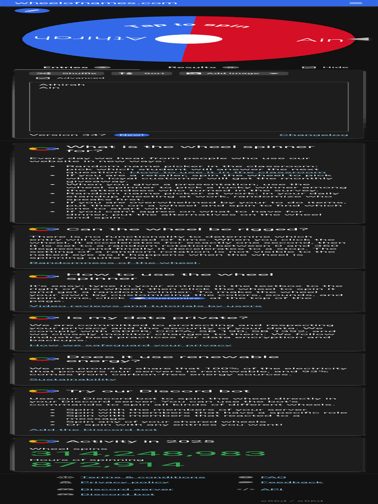 Wheel of Names Random Name Picker | PDF | Software | Computing