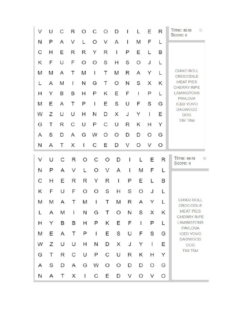 sopa de letras comida | PDF