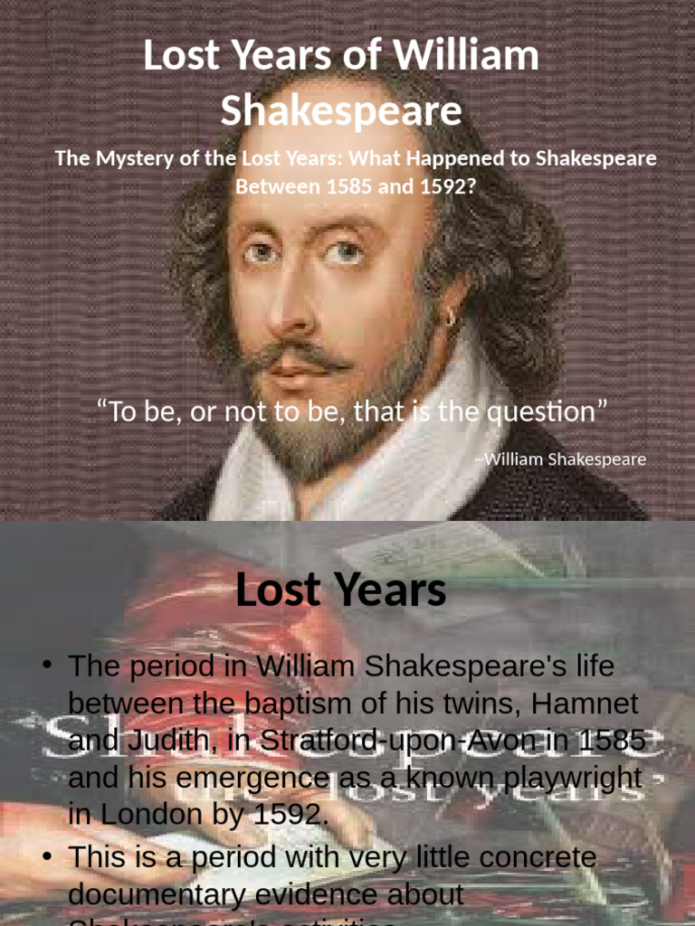 The Mystery of Shakespeare's Lost Years | PDF | William Shakespeare