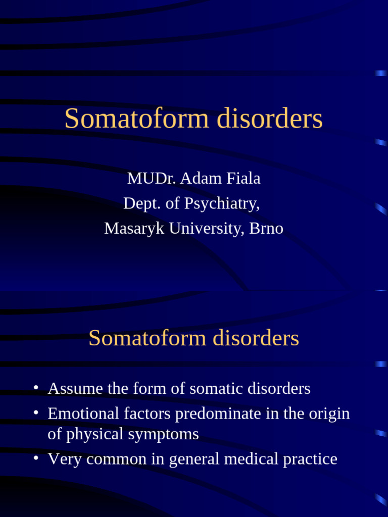 Somatoform Disorders | PDF | Mental Disorder | Psychotherapy