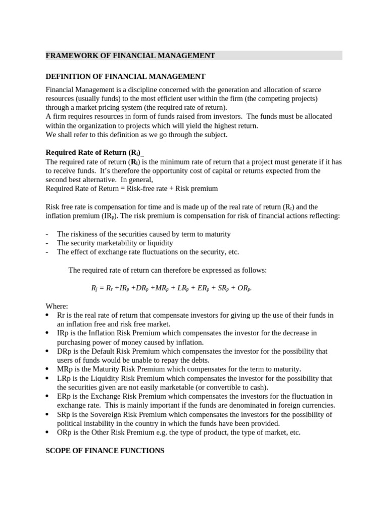 Framework of Financial Management | PDF | Corporate Governance | Net ...