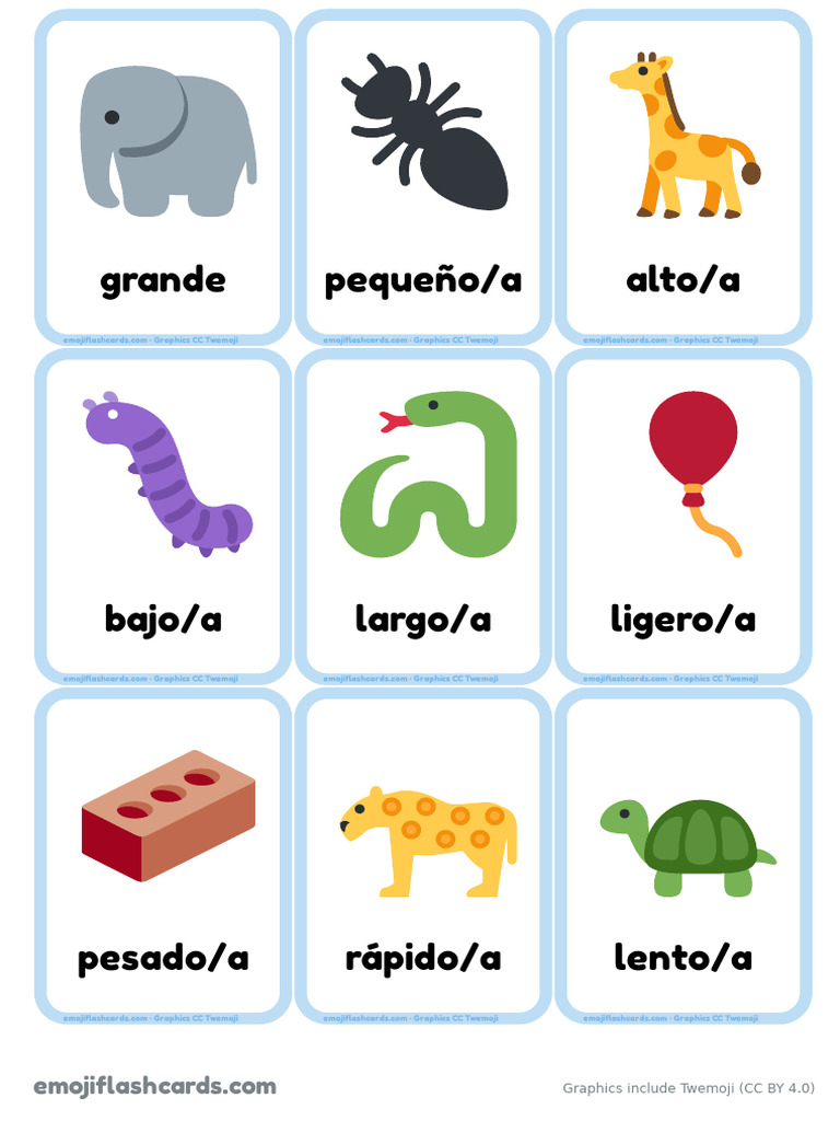 Spanish Adjectives Flashcards A-Z | PDF