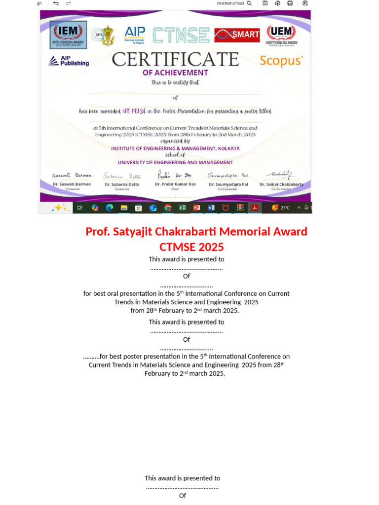 Certificate Correction Achievement | PDF