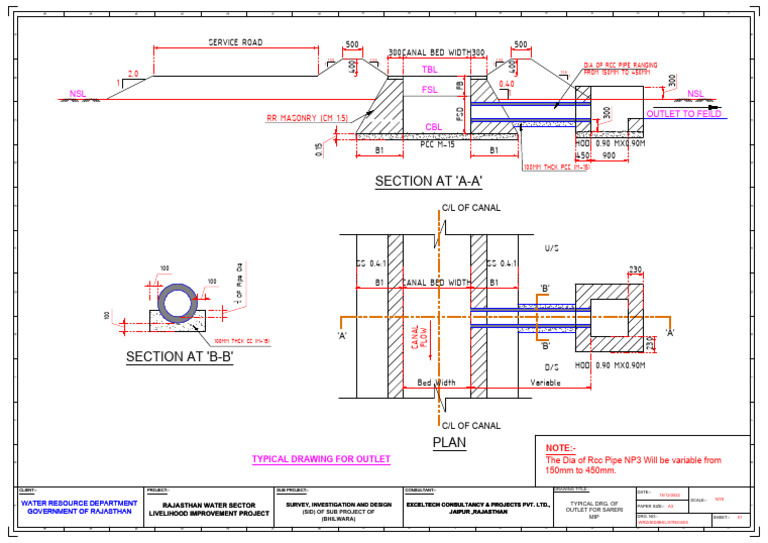 DWG Pipe Outlet Structure | PDF | Stationery