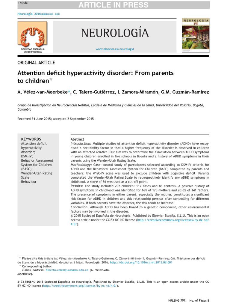 Attention Deficit Hyperactivity Disorder From Pare | PDF | Attention ...