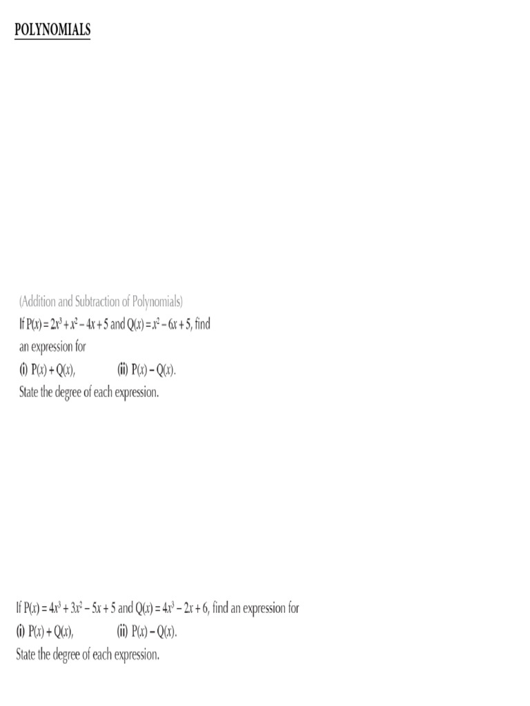 POLYNOMIALS | PDF