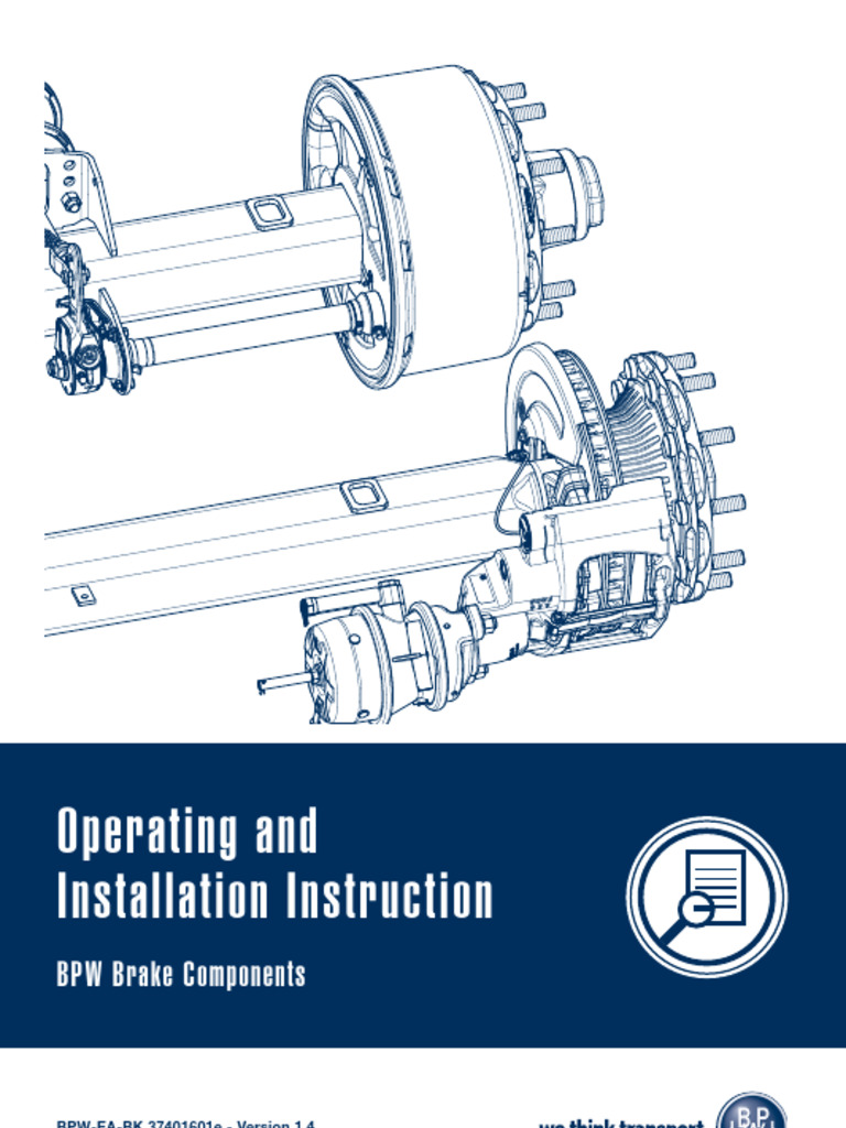 Operating and Installation Instruction BPW Brake Components-37401601e ...