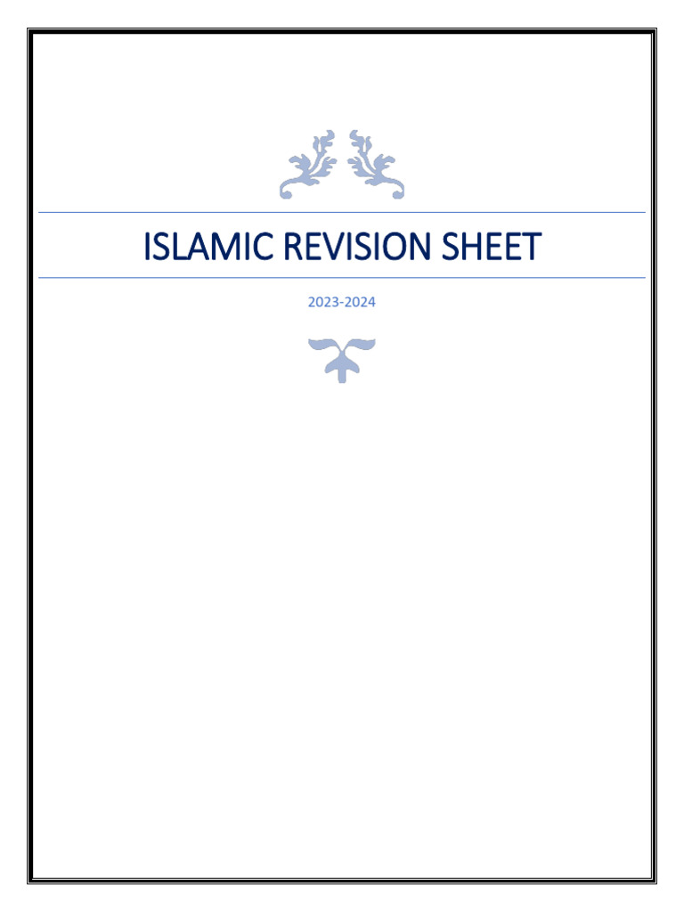 Yr 10 Revision WSD Q & A | PDF | Muhammad | Prophets And Messengers In ...