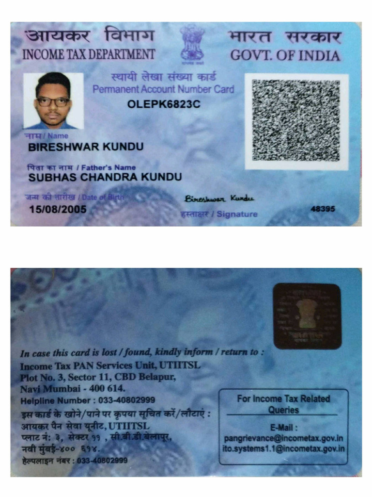 Pan Card of Bireshwar Kundu | PDF