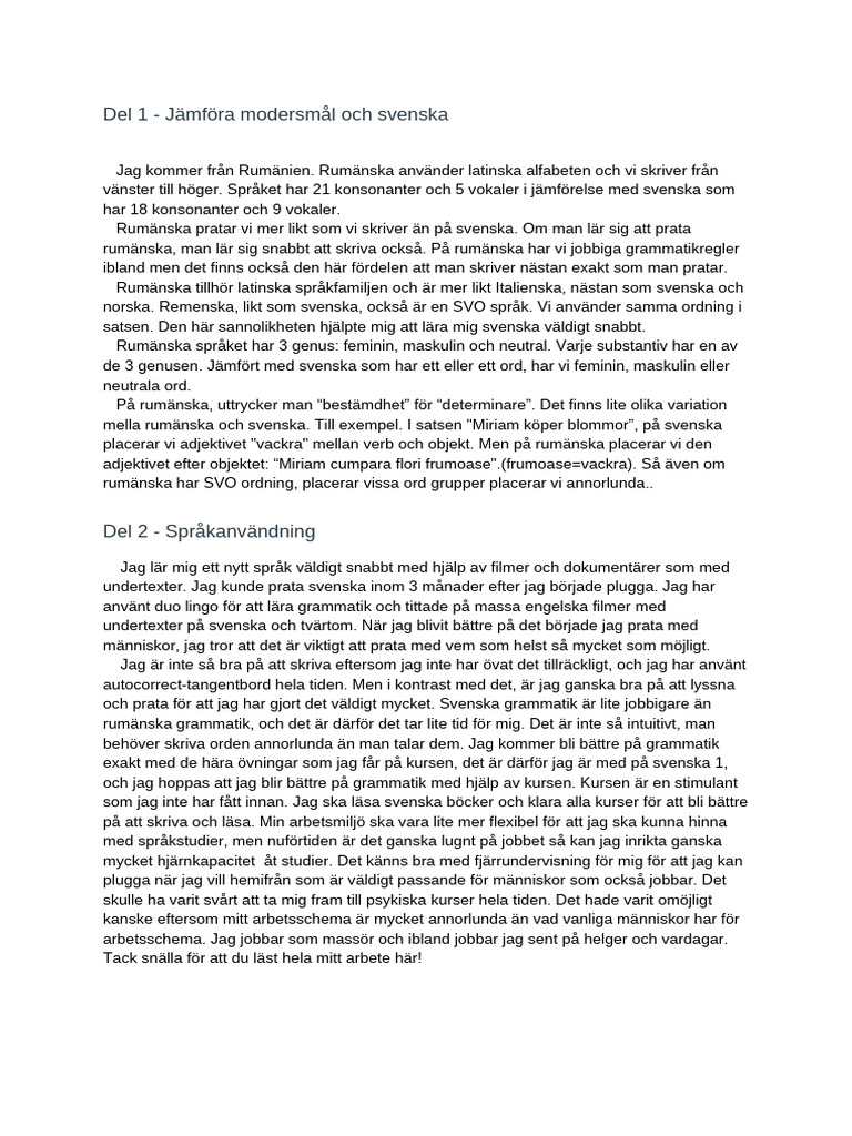 Modersmål Och Svenska | PDF