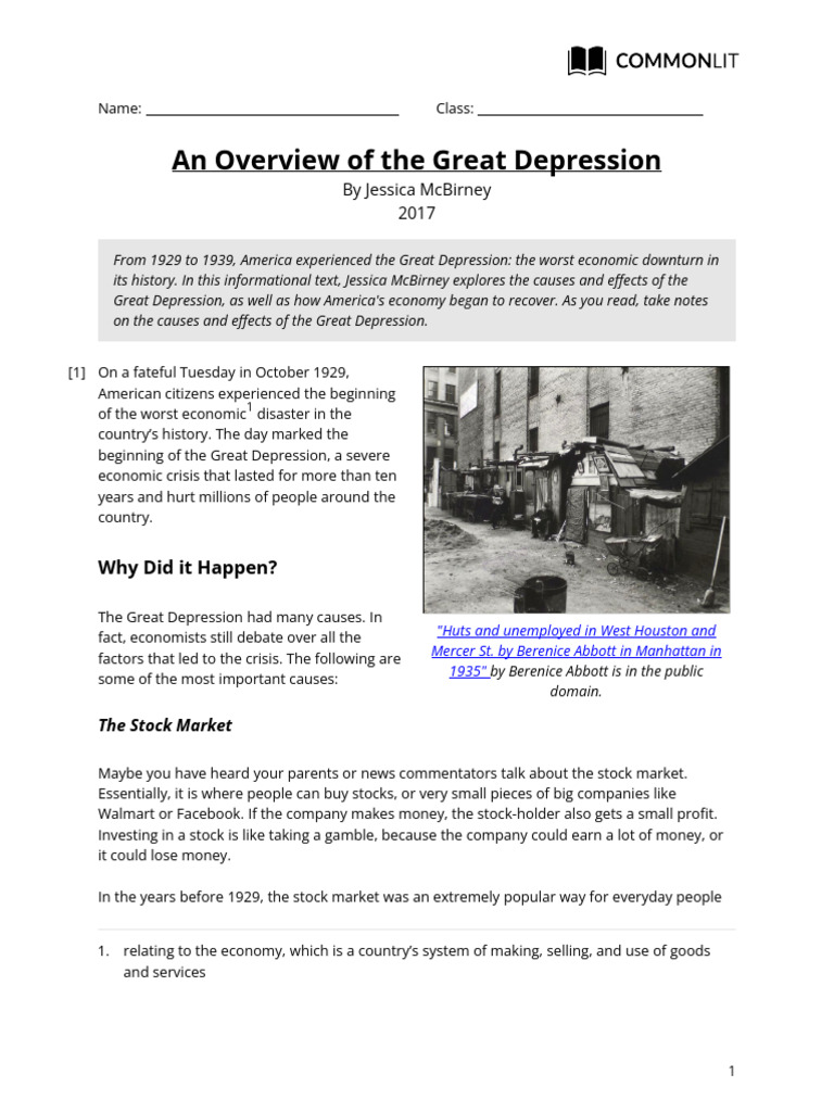 An_Overview_of_the_Great_Depression-student_copy | PDF | Great ...
