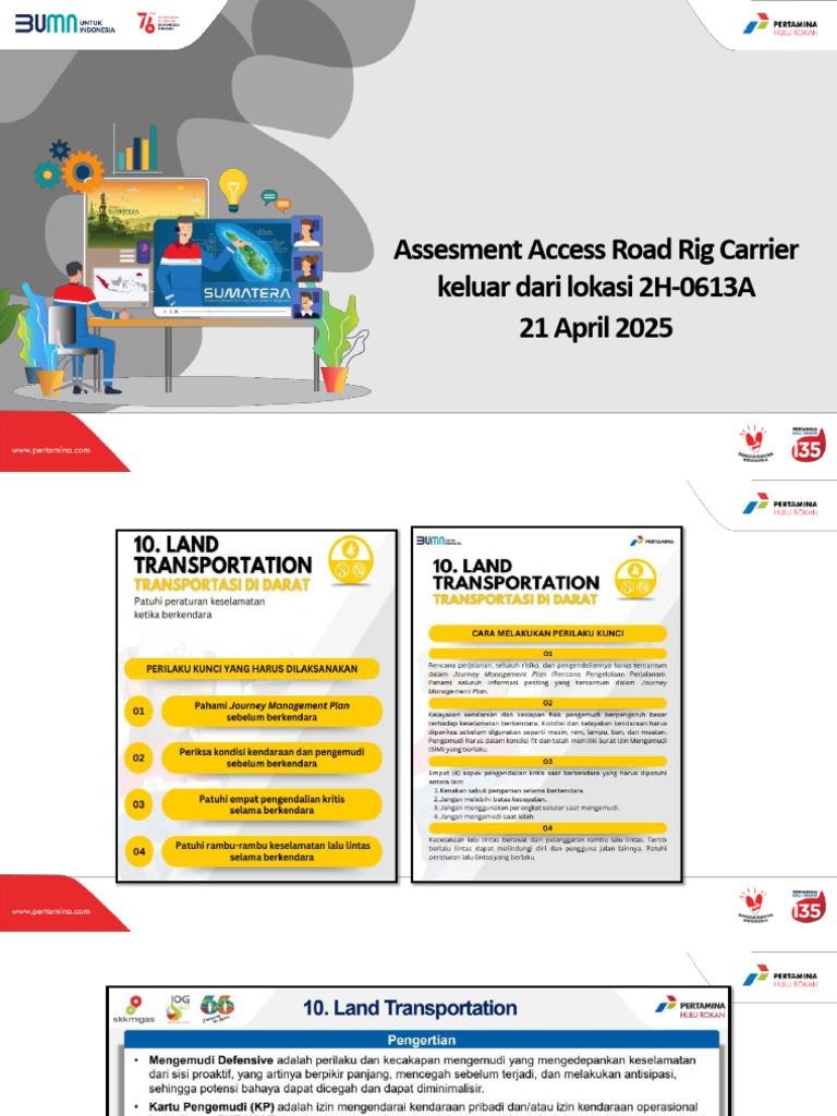 ARJ-02 - Assesment Access Road Rig Carrier Keluar Lokasi 2H-0613A Night Shift - 21 April 2025 | PDF