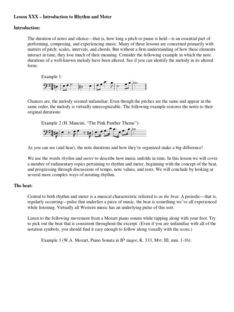 Introduction_to_Rhythm_and_Meter | PDF | Rhythm | Musicology