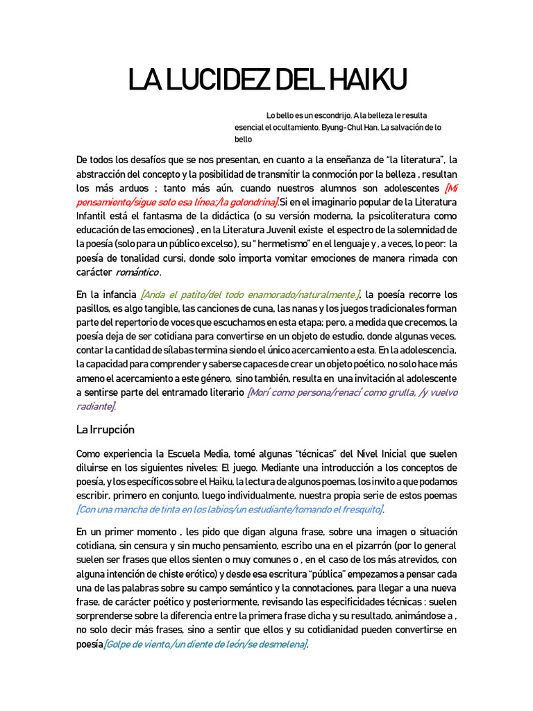 Haikus | PDF | Haiku | Poesía