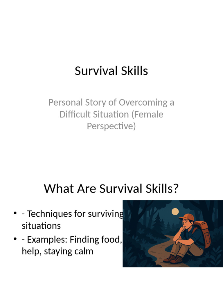 Survival Skills Story With Images | PDF
