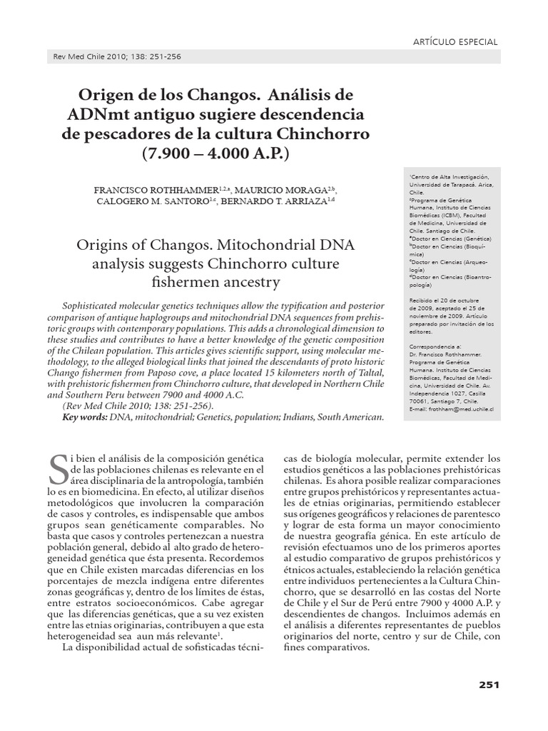 (2010) Rothhammer - ADN Chango | PDF