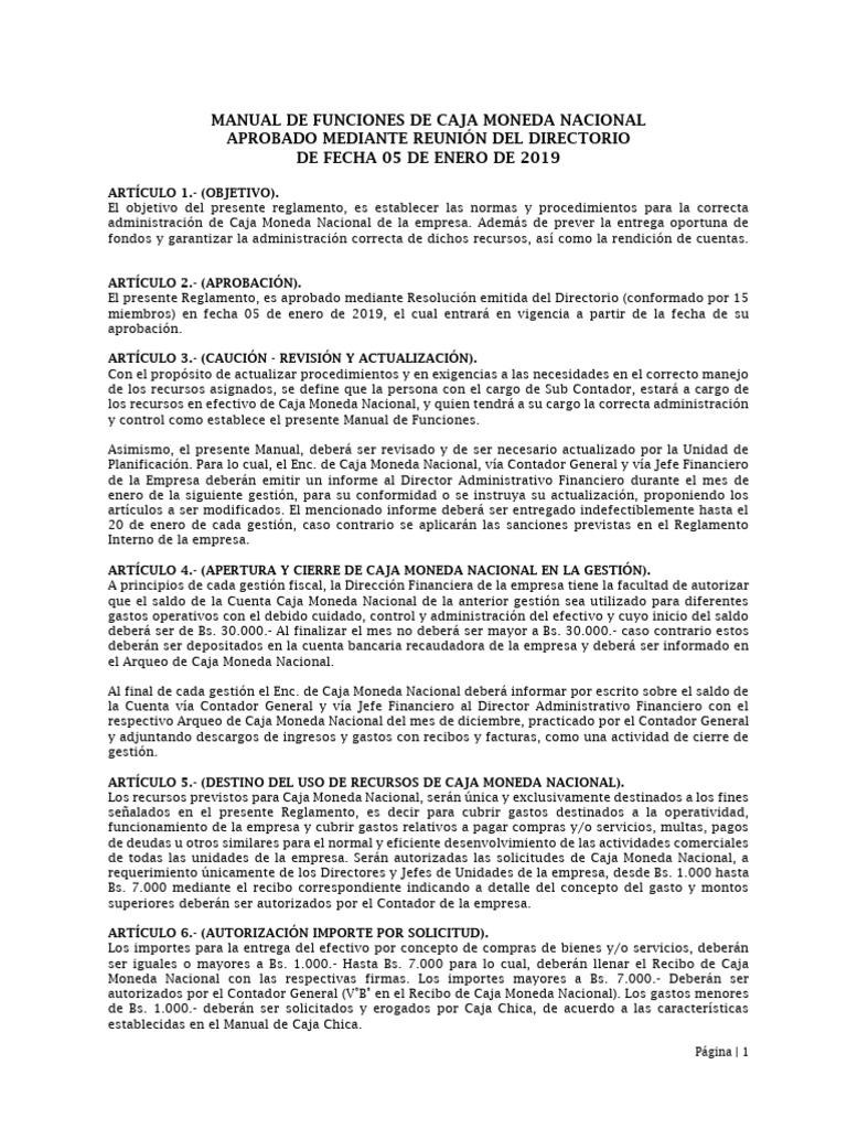 5. MANUAL DE FUNCIONES DE CMN | PDF | Contabilidad | Contador