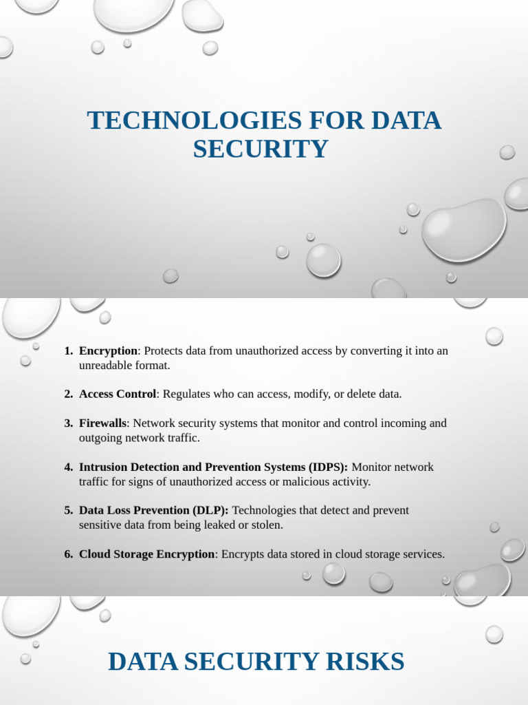 Technologies for data security | PDF
