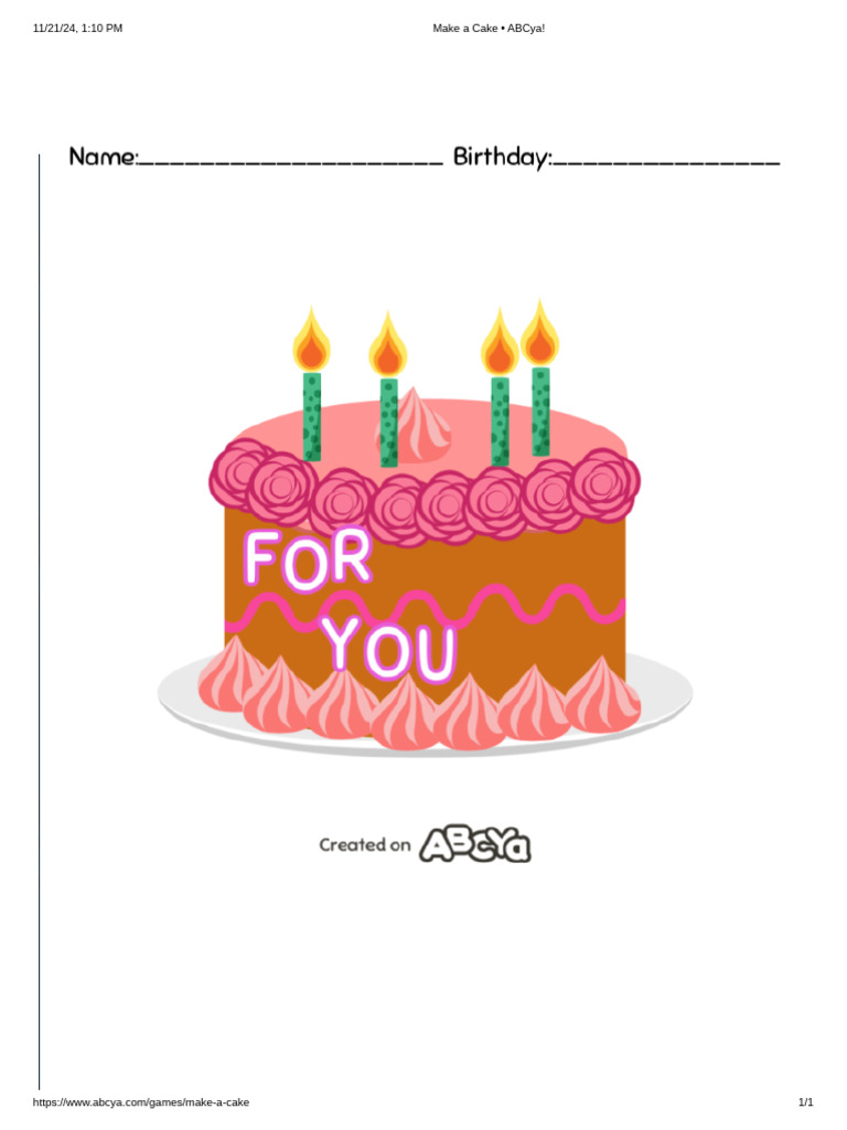 Create Your Cake on ABCya! | PDF