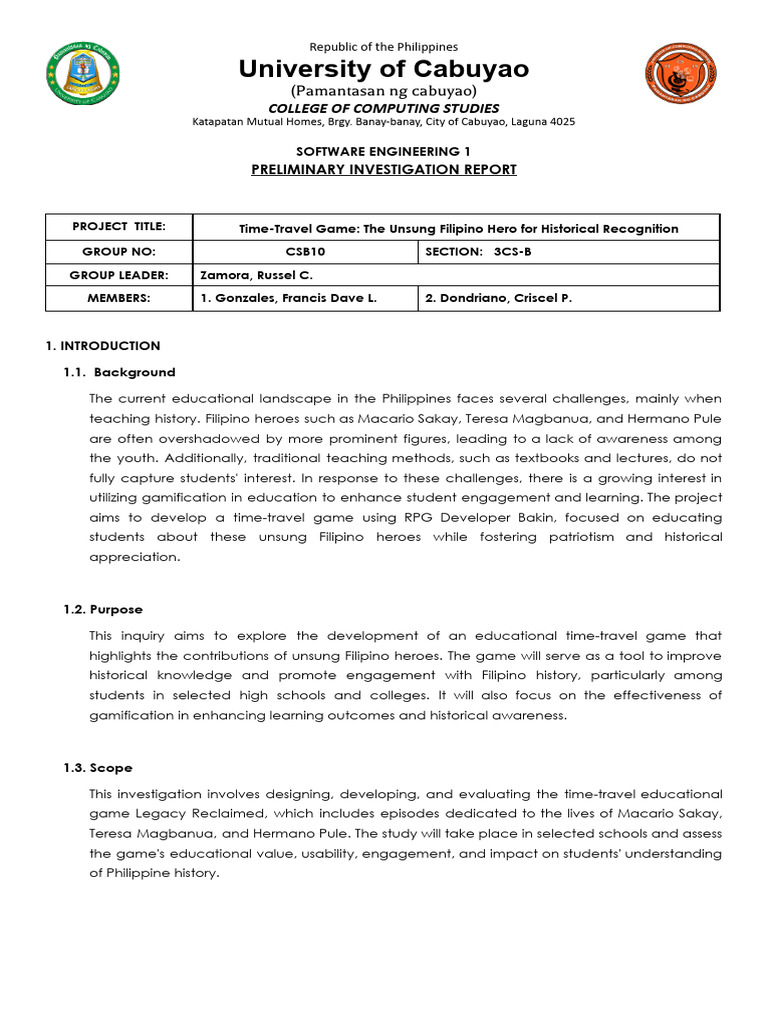 CSB10 - Preliminary Investigation Report | PDF | Learning | Behavior ...