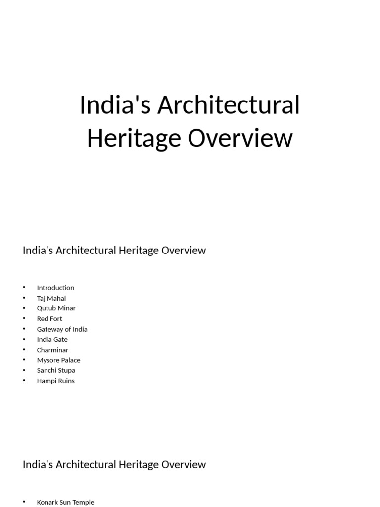 India's Architectural Heritage Overview | PDF