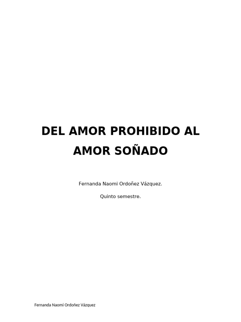 Del Amor Prohibido Al Amor Soñado | PDF | Amor