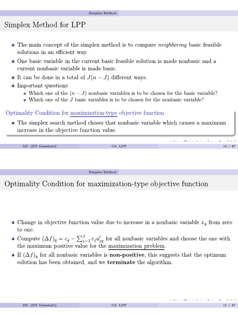 LinearProgramming SimplexMethod | PDF