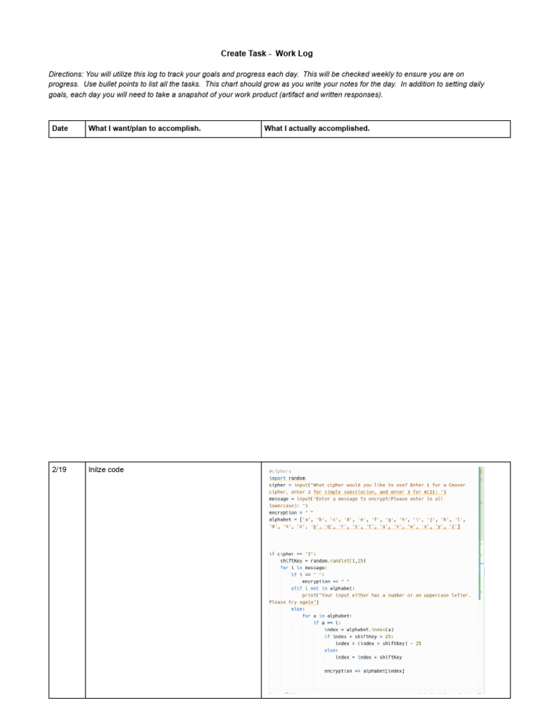 Create Task Work Log | PDF