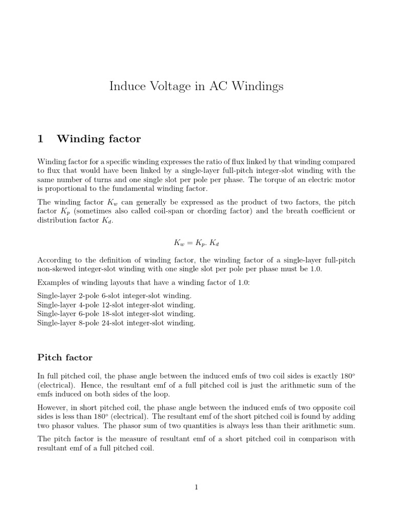 Induce Voltage in AC Windings | PDF | Inductor | Alternating Current