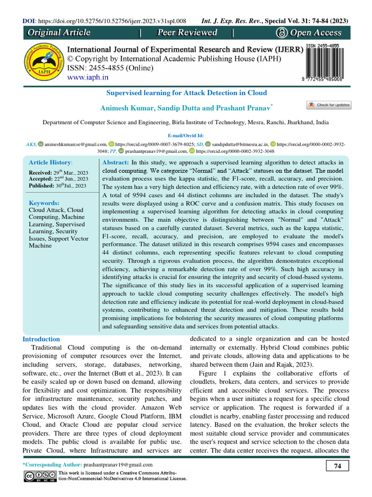 Supervised Learning For Attack Detection | PDF | Cloud Computing ...