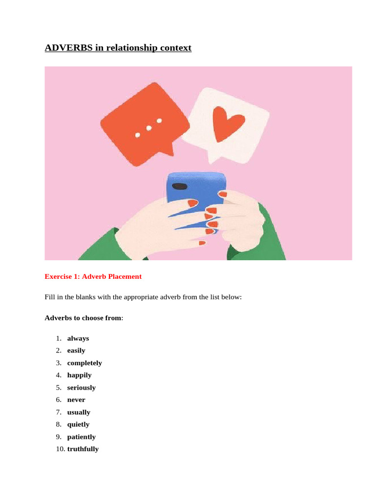 ADVERBS in relationship context | PDF | Psychology