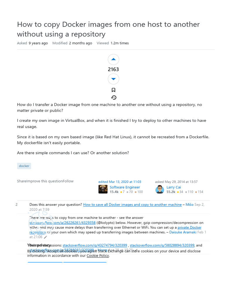 stackoverflow.comquestions23935141how-to-copy-docker-images-from-one-host-to-another-without ...