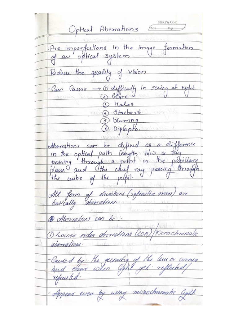 Optical Aberrations Pdf