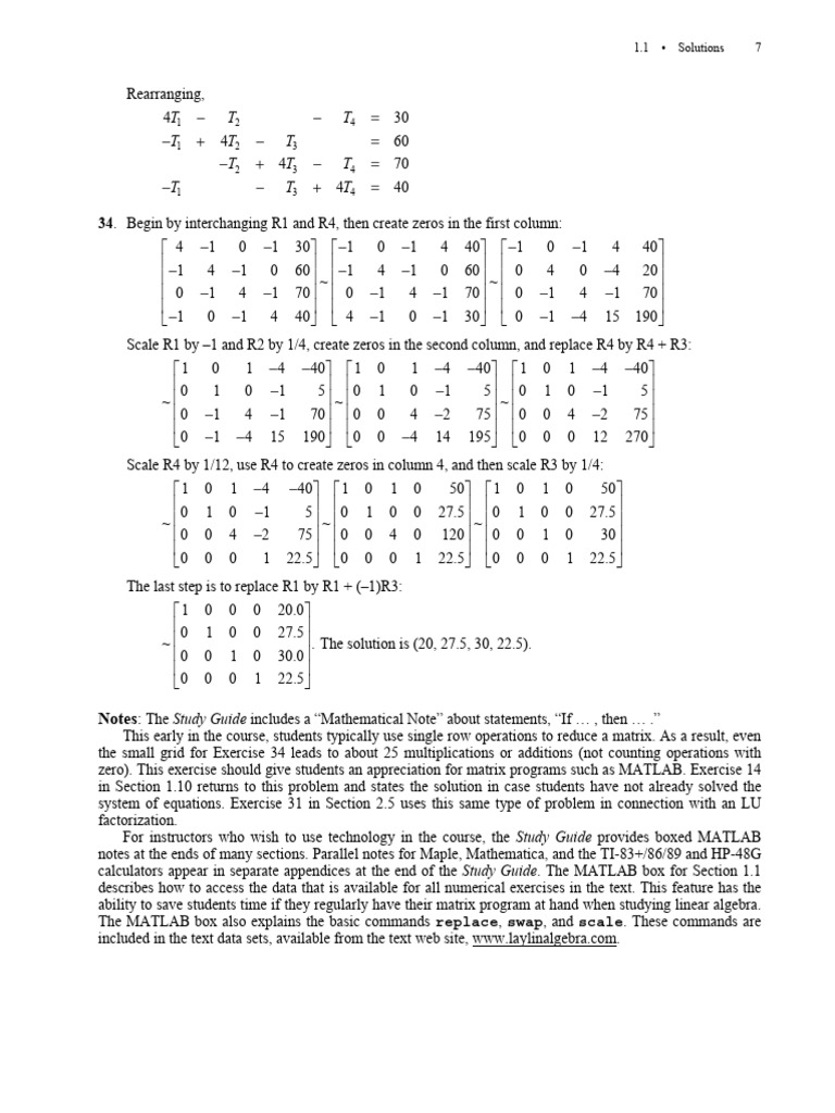Matrix Row Operations Explained | PDF | Matlab | Matrix (Mathematics)