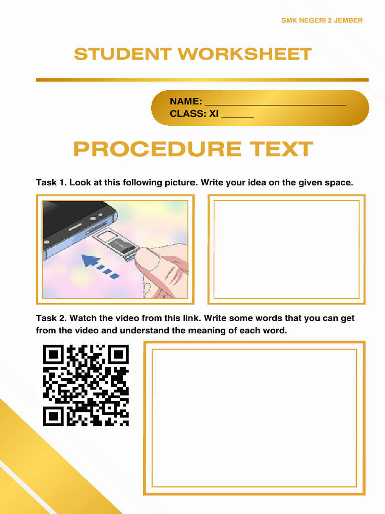 Procedure Text Worksheet for Students | PDF