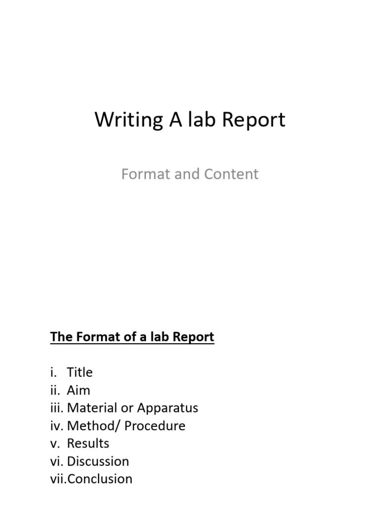 Writing A Lab Report | PDF