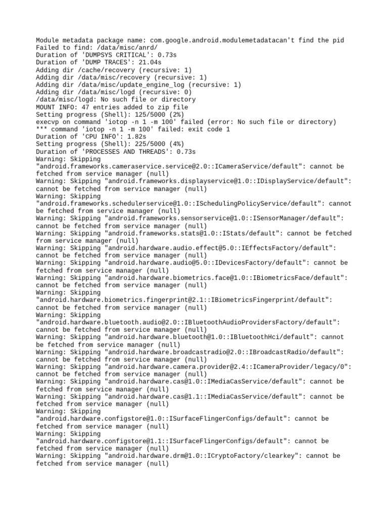 Bugreport Z66 QP1A.190711.020 2023 10 16 07 47 53 Dumpstate - Log 9252 | PDF | Zip (File Format ...