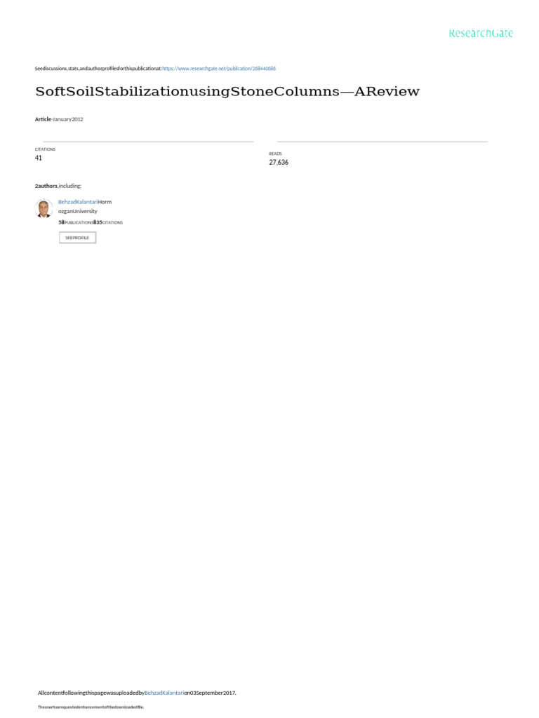 Soft Soil Stabilization Using Stone Columns | PDF | Column | Soil