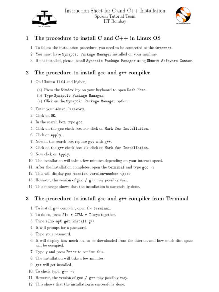 C and CPP Installation Sheet English USA | PDF | Computing | System ...