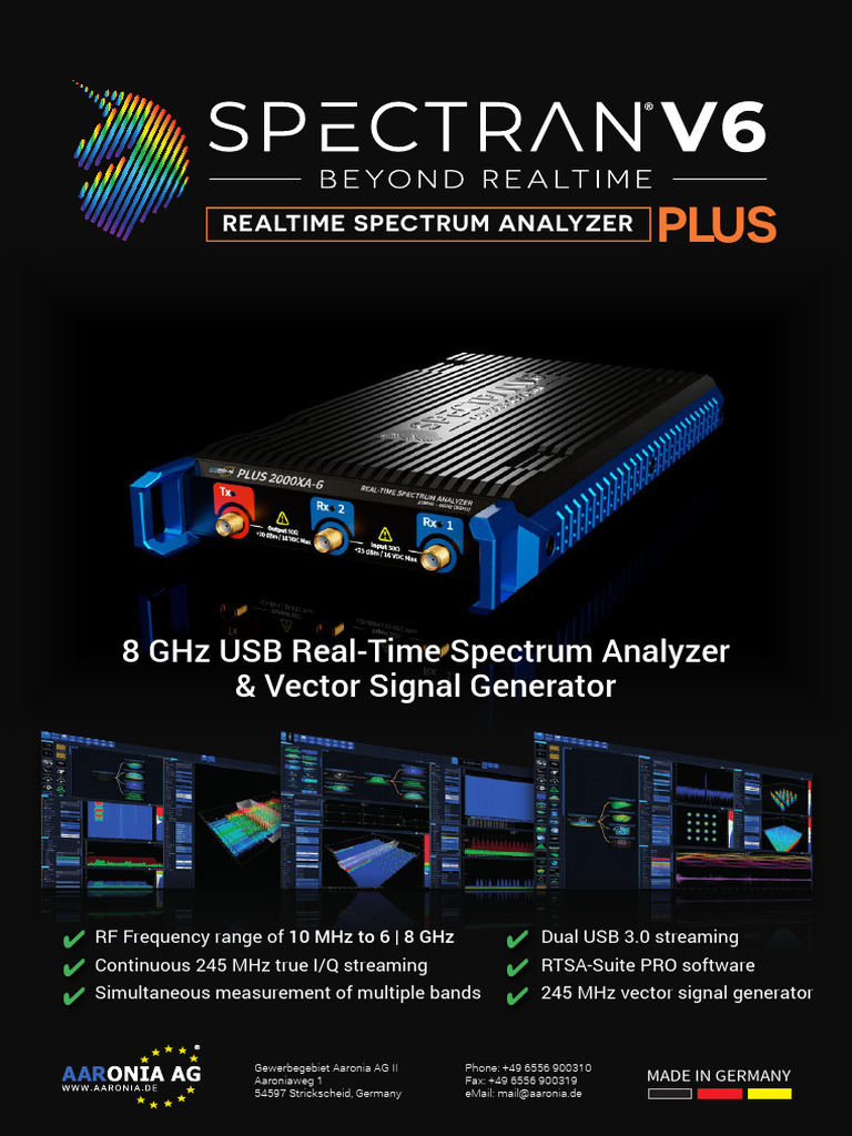 Aaronia Spectran v6 Plus Datasheet | PDF | Antenna (Radio) | Hertz