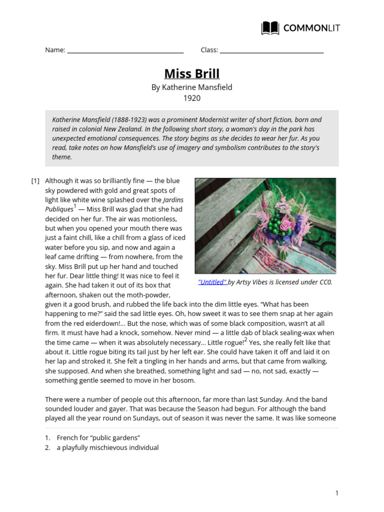 Miss Brill | PDF