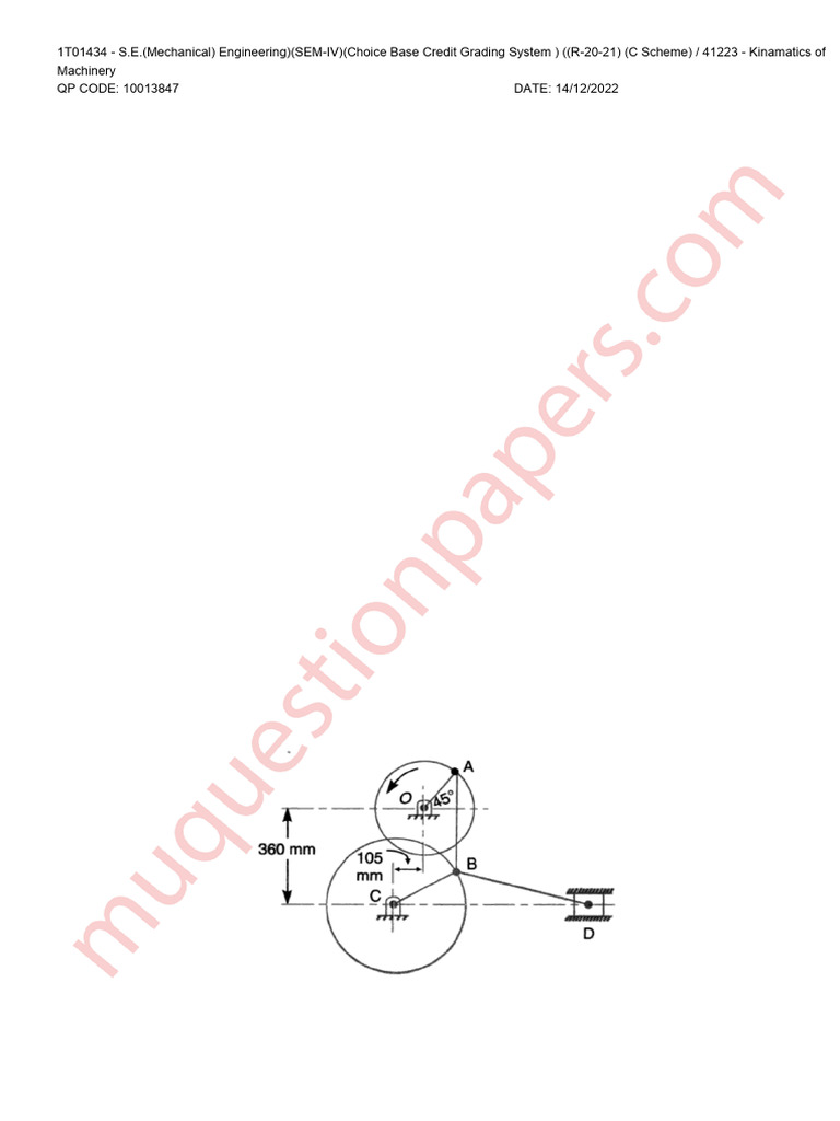 Be - Mechanical Engineering - Semester 4 - 2022 - December - Kinematics ...