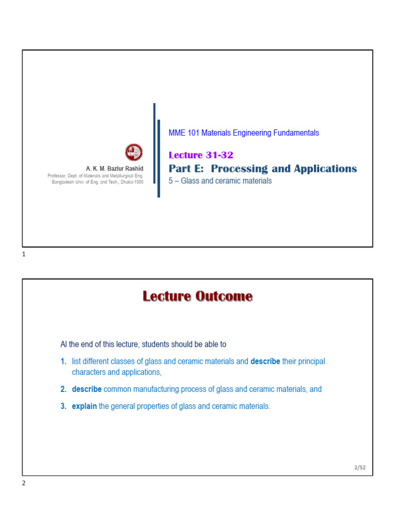 31-32 - Glass & Ceramic Materials | PDF | Glasses | Ceramics