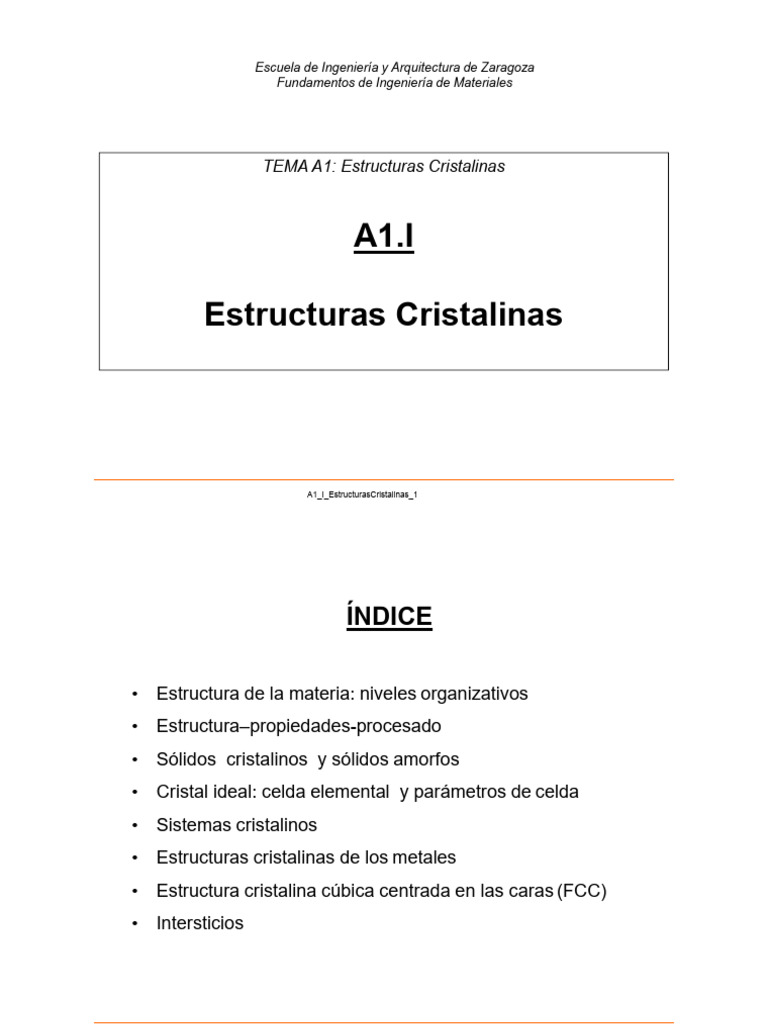 A1_I_EstructurasCristalinas_1 | PDF | Cristal | Estructura cristalina