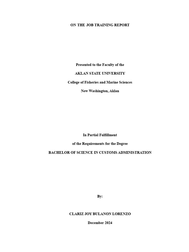 CLARIZ JOY OJT REPORT UPDATED - NEW For 2nd Checking | PDF | Cheque | Banks